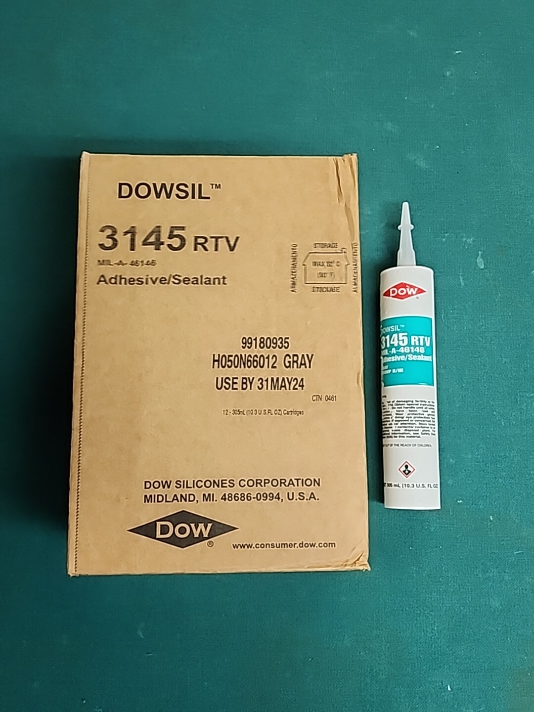 DOWSIL 3145 RTV Adhesive Sealant 10.3 oz. MIL-A-46146 (use by 2/13/25 ...