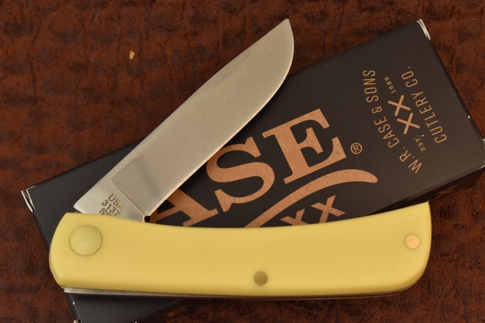 CASE XX USA SMOOTH YELLOW DELRIN SODBUSTER JR KNIFE 2024 3137 SS TURKEY ...