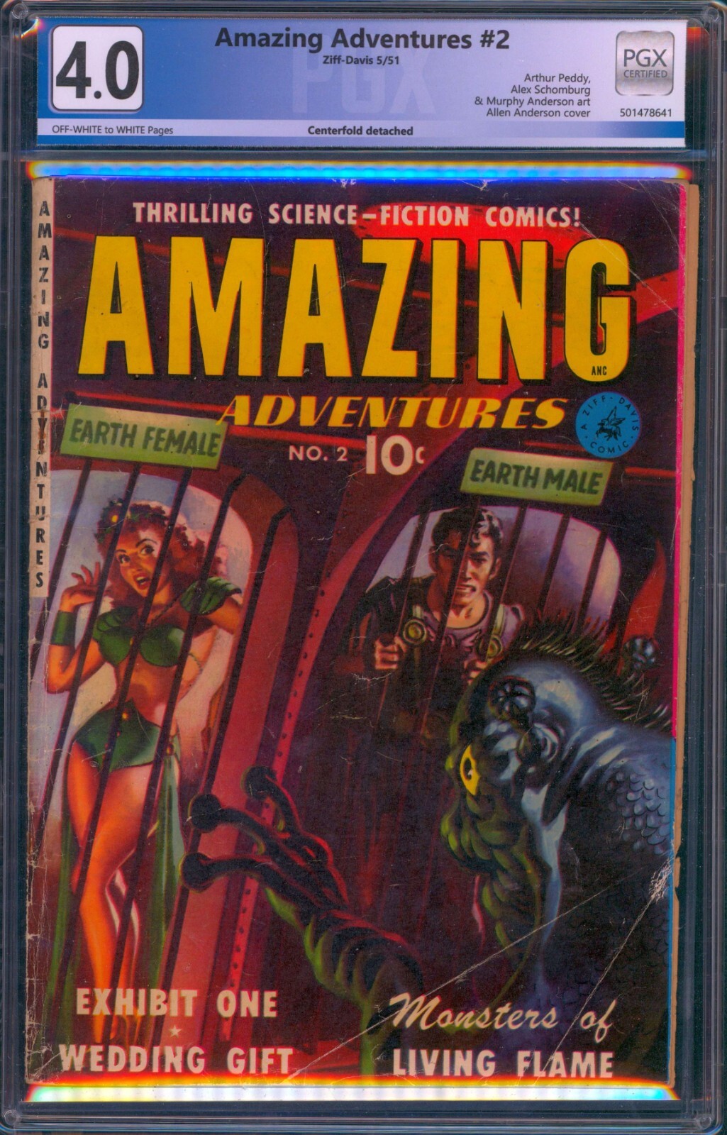 Amazing Adventures #2 PGX 4.0 Detached Centerfold Pred code Ziff-Davis 1951 | eBay
