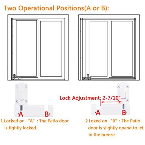 HauSun Patio Sliding Door Security Foot Lock Kick Lock Fits on Top Rail ...