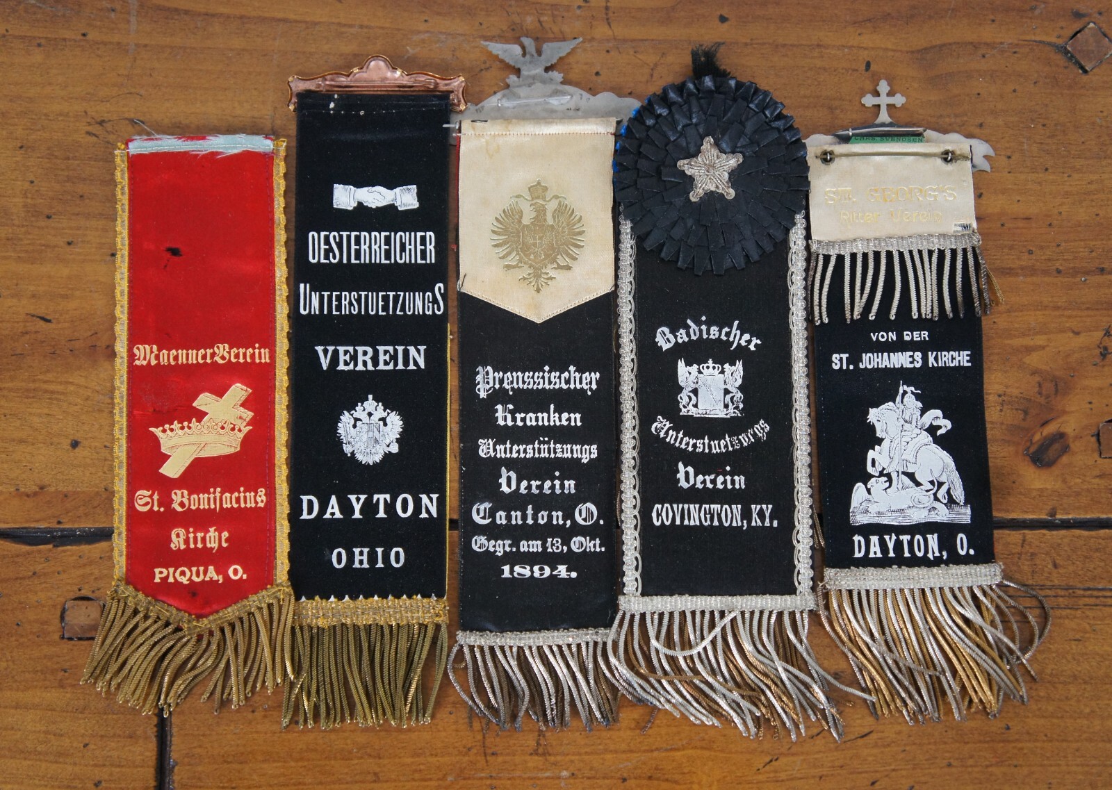 Rare Antique 19th Century Lot of 41 German Labor Trade Union Ribbons ...