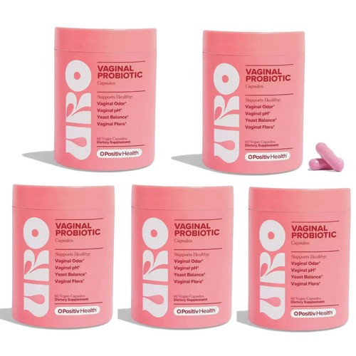 5 PACK URO Vaginal Probiotics for Women pH Balance with Prebiotics 300 ...