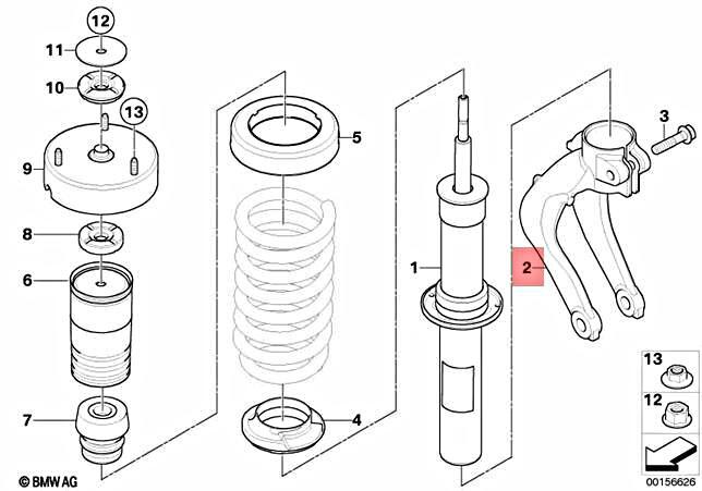 For BMW Genuine Suspension Strut Fork Front Left 31126775085 | eBay