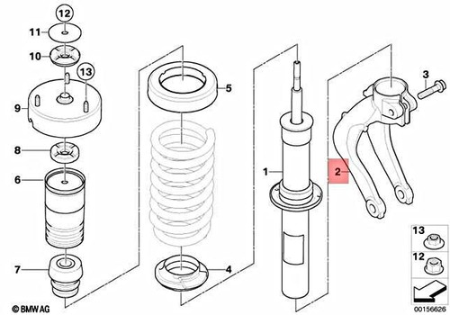 For BMW Genuine Suspension Strut Fork Front Left 31126775085 | eBay