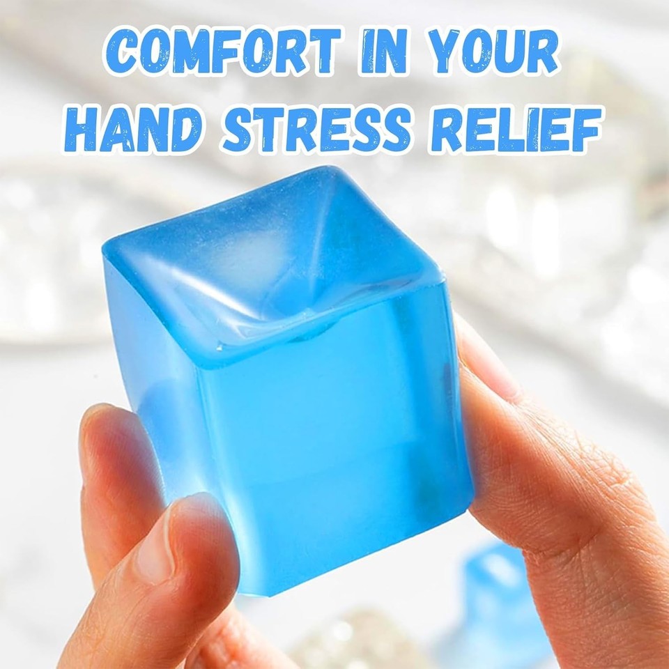 24Pcs Stress Balls Fidget Toys Adults, Ice Cube Squeeze Toys - Square ...