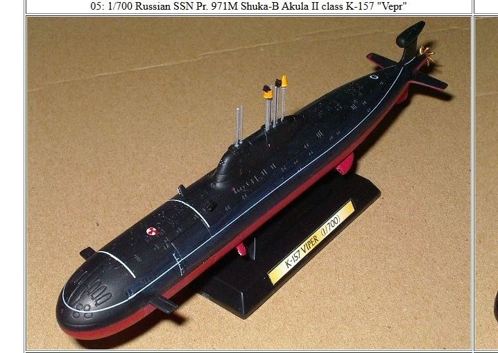 1/700 Russian Akula II class K-157"Vepr" TAKARA Ship of the world ...