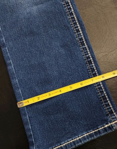 Western Bull Jeans Straight Fit Denim Cowboy Embroidered Blue Stretch ...