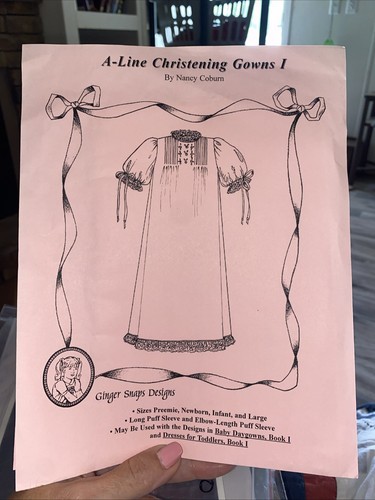 GINGER SNAPS DESIGNS- A-LINE CHRISTENING GOWN 1 Uncut Pattern | eBay