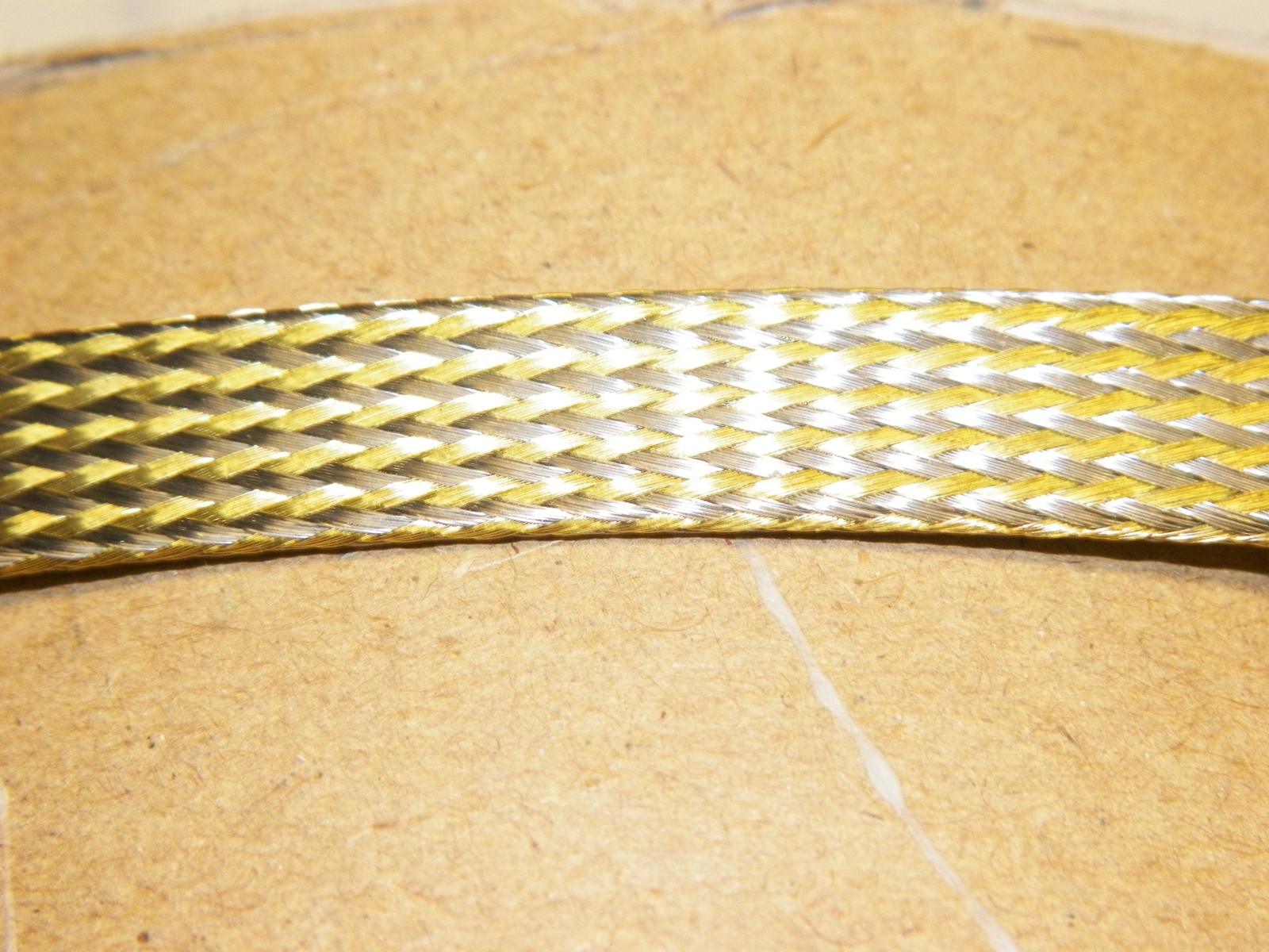 5 FEET Braided stainless / brass 3/8 wire loom sleeve 1 of a kind cover ...