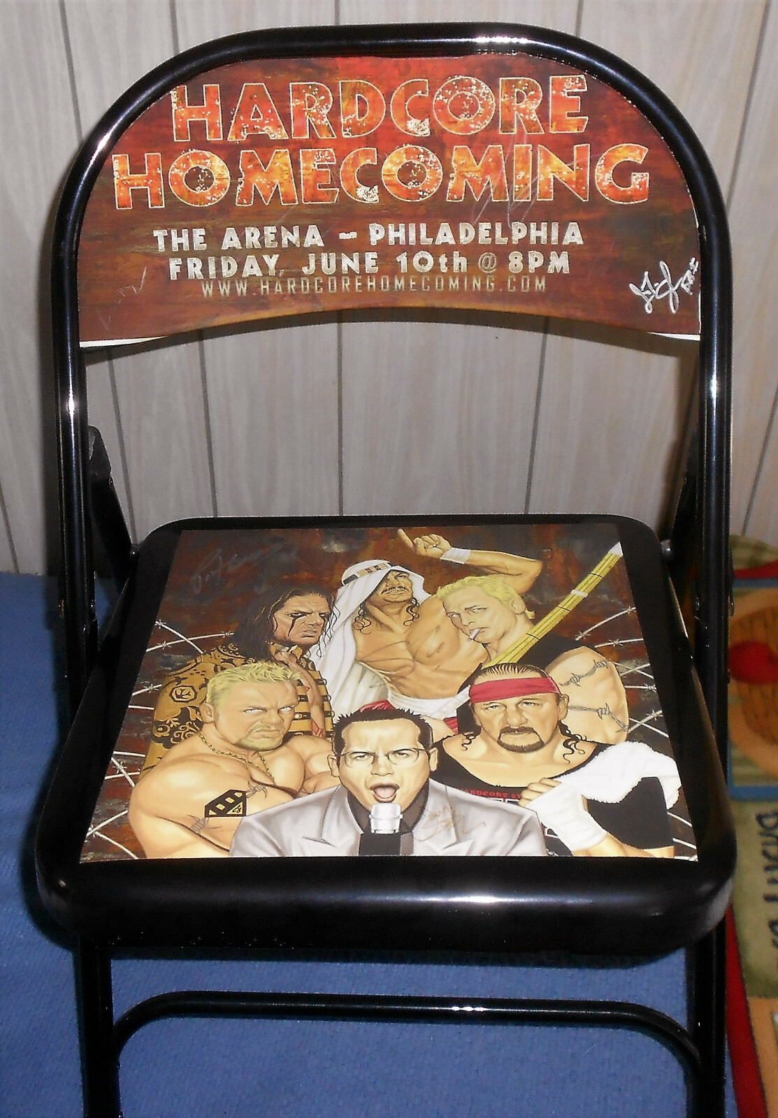 ECW Hardcore Homecoming Commemorative Chair 2005 Signed By 20 ECW ...