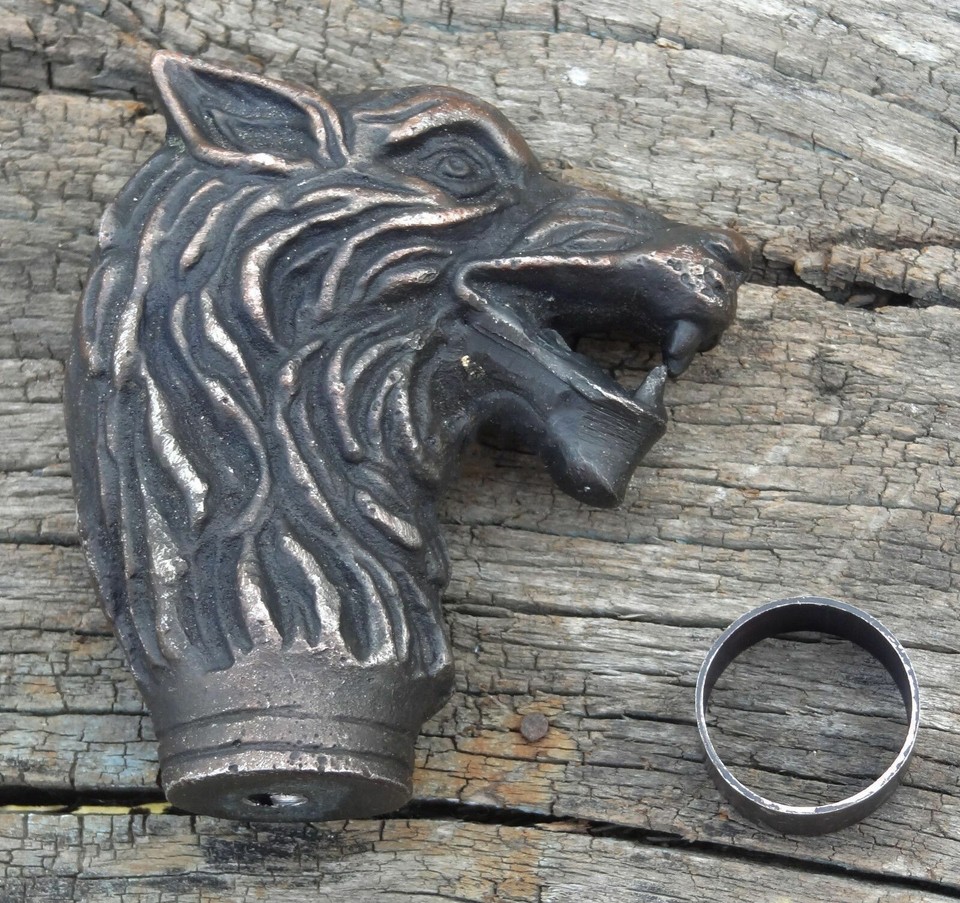 Solid Cane Handle Wolf Head Brass Handle Vintage Walking Gift Father | eBay