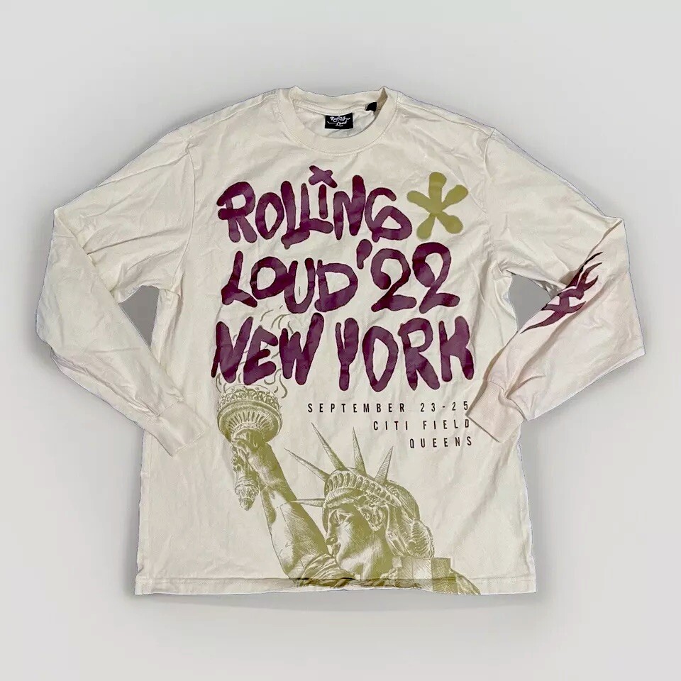 Rolling Loud 2022 Queens New York Mens Beige Long Sle… - Gem