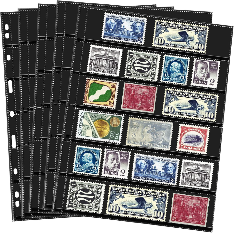 20 Sheets Stamp Pages Collector Stamp Collecting Album Binder Standard ...