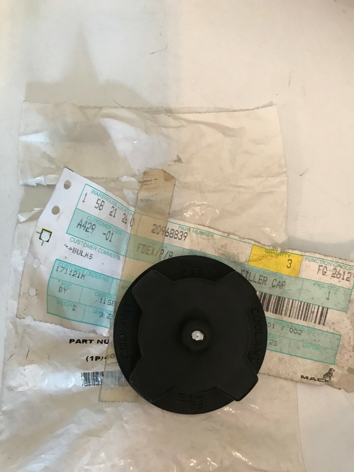 MACK OIL FILLER CAP 20968839 NEW OEM NOS | eBay
