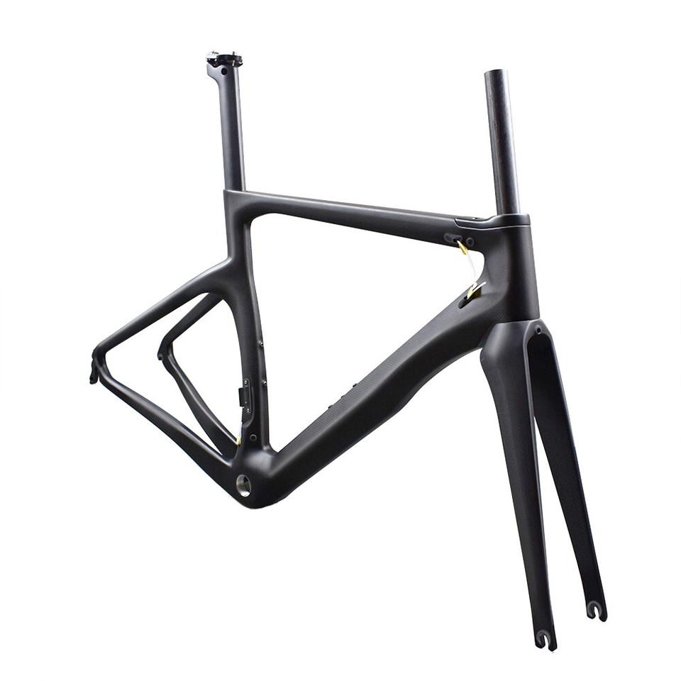AIRWOLF Aero Carbon Fiber Road Bike Frame Disc/V Brake Frameset 3K BSA ...