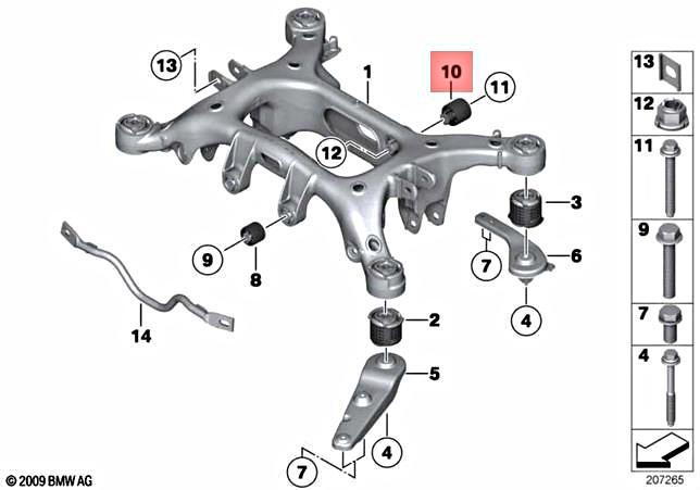 Genuine BMW ROLLS-ROYCE Alpina Hybrid Zinoro Rubber Mounting Rear ...