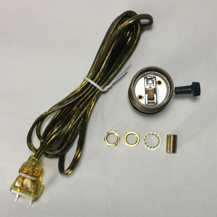 Vintage Table Lamp Rewiring Kit, Antique Brass 3-Way Socket, Antique ...