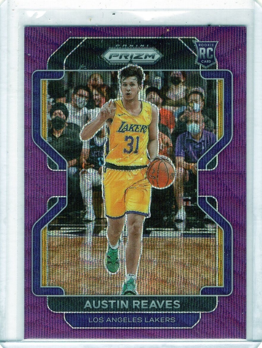 2021-22 Panini Prizm Austin Reeves Purple Wave Rookie Card #165 Lakers ...