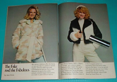 1972 TV ARTICLE SHARON OBECK Fake & Fabulous Fur Coats Frank Olive ...