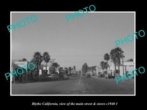 OLD POSTCARD SIZE PHOTO BLYTHE CALIFORNIA VIEW OF MAIN ST & STORES ...