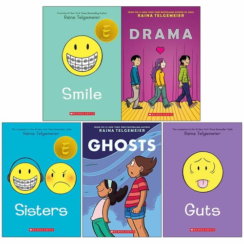 Raina Telgemeier Collection 5 Books Set - Smile, Drama, Sisters, Ghosts ...