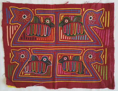 Vintage Kuna Mola Hand Sewn Reverse Applique Panama Flock of 8 BIRDS | eBay