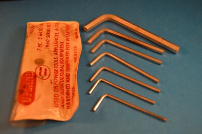 Vintage 7 PIECE UPLAND FORGE HEX KEY SET In Pouch Old Tools 1960 MADE ...