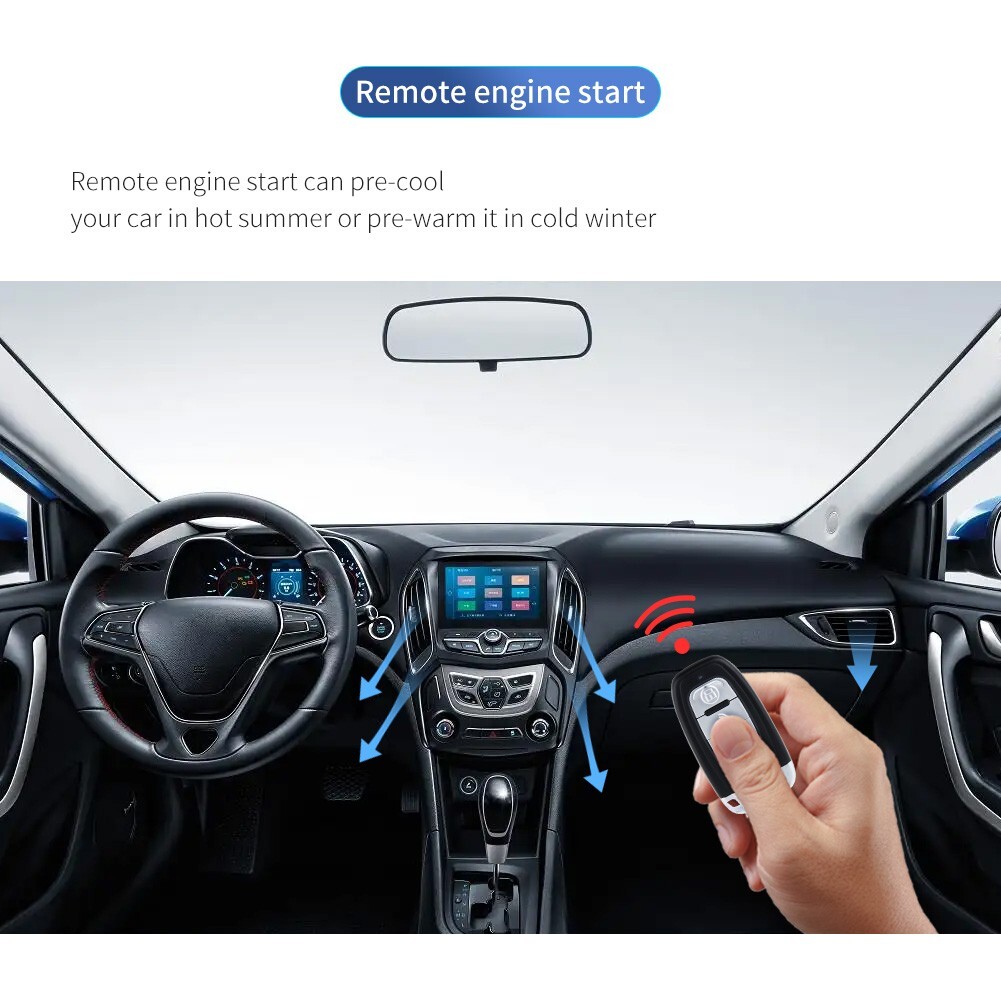 Smart pke keyless go car alarm system remote starter push start button ...