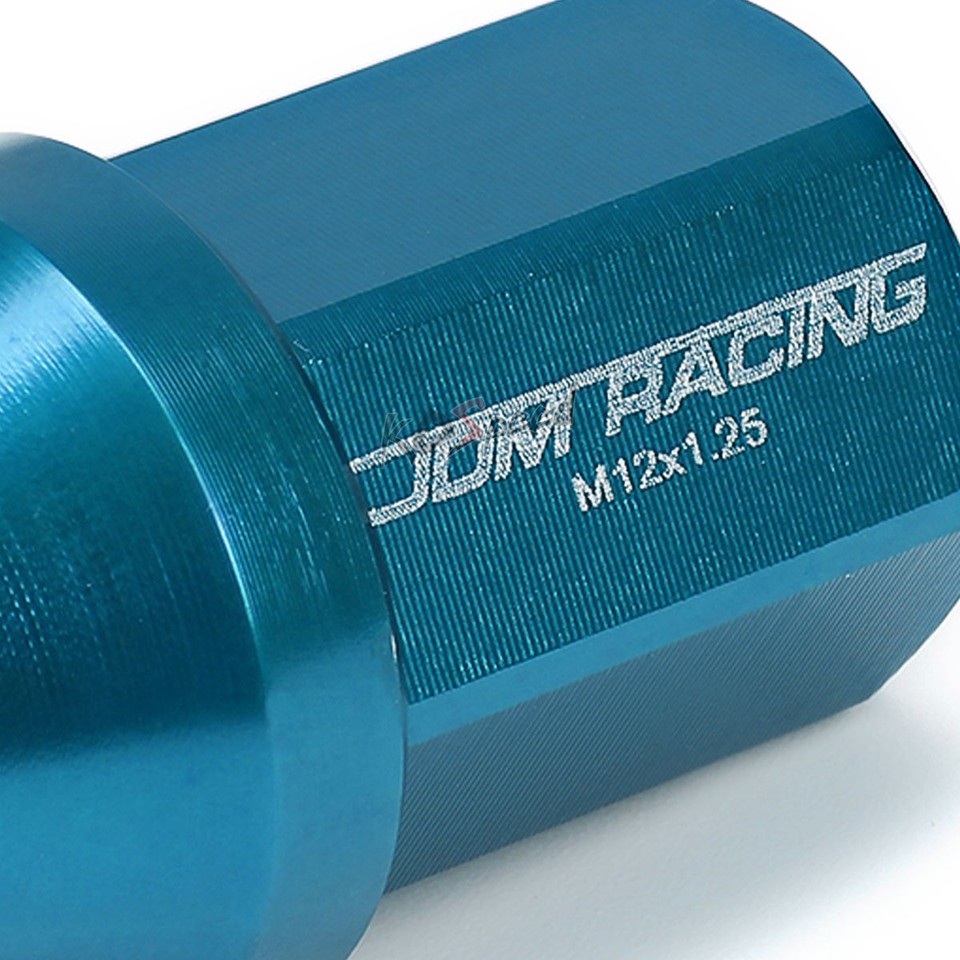 [OPEN BOX]20x Closed-End Sky Blue M12x1.25 25mmOD 35mm Lug Nuts Conical ...
