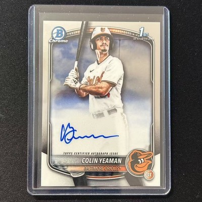 🔌IU 2025 BOWMAN DRAFT BASEBALL PROSPECT 1ST CHROME AUTO COLIN YEAMAN | eBay