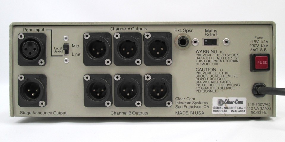 Clear Com CS-210 Intercom Main Station | eBay