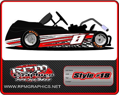 RACING GO KART WRAP WITH FRONT AND REAR NUMBERS, graphics, decals ...