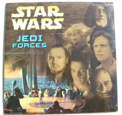 SEALED 2001 Star Wars Jedi Forces 12 Month Wall Calendar- 12"x12" NOS ...