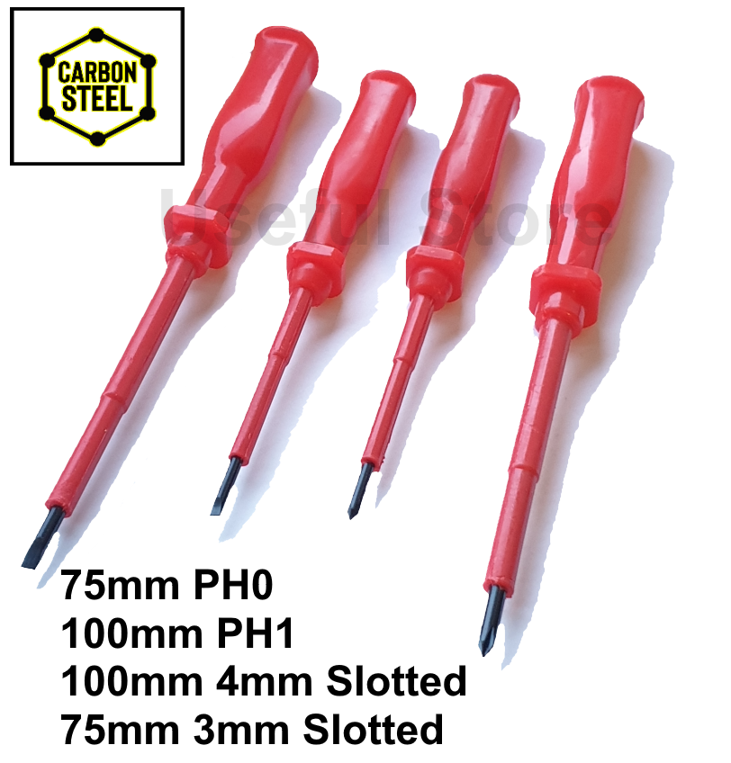 4 Piece Electricians Insulated Electrical Hand Screwdriver Set PH0 PH1 ...