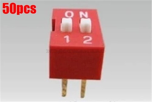 50Pcs Switch Side Style 2P 2 Position Through Hole 2.54MM Pitch Dip Ic ...