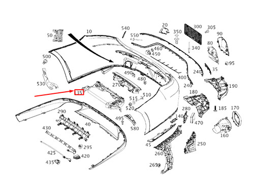 NEW MERCEDES-BENZ E C238 REAR BUMPER HOLDER A2388850101 ORIGINAL NO ...
