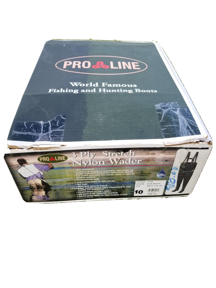 New Pro Line Boots (chest-high waders) Brown size 10 | eBay