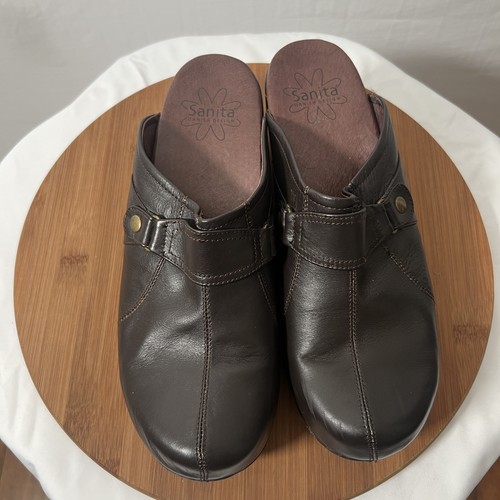 Sanita Brown Leather Clogs Mules Women’s size -10 Euro-42 | eBay
