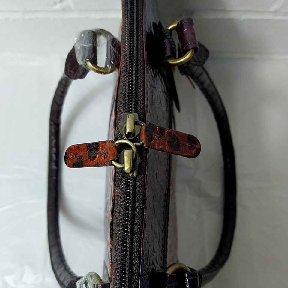 TJC of London,Genuine Leather Croc Embossed Two Tone Brown Tote Bag ...