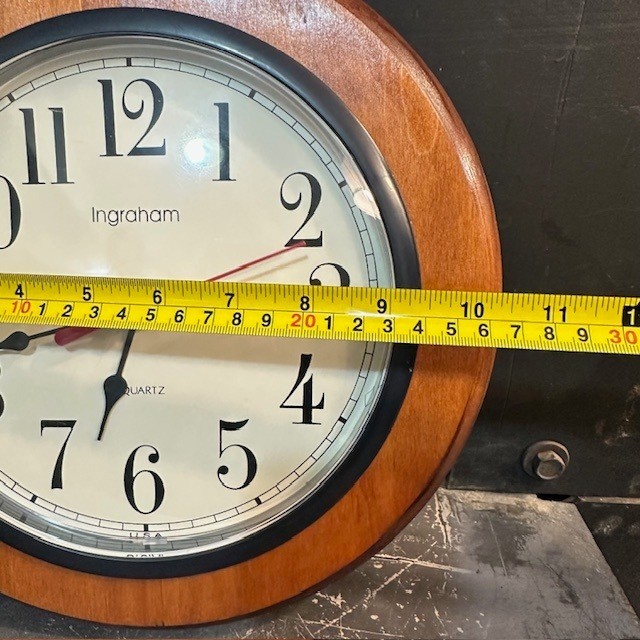 Ingraham Quartz Wood Wall Clock – 10" Diameter White Face | Classic ...
