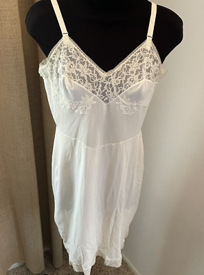 Womans Vintage 1950's Dress Intimates Slip Ivory Full Length No size ...
