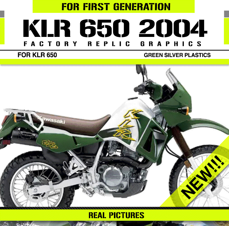 KAWASAKI KLR650 FULL GRAPHIC KIT DECALS STICKER CALCOMANIAS GREEN ...