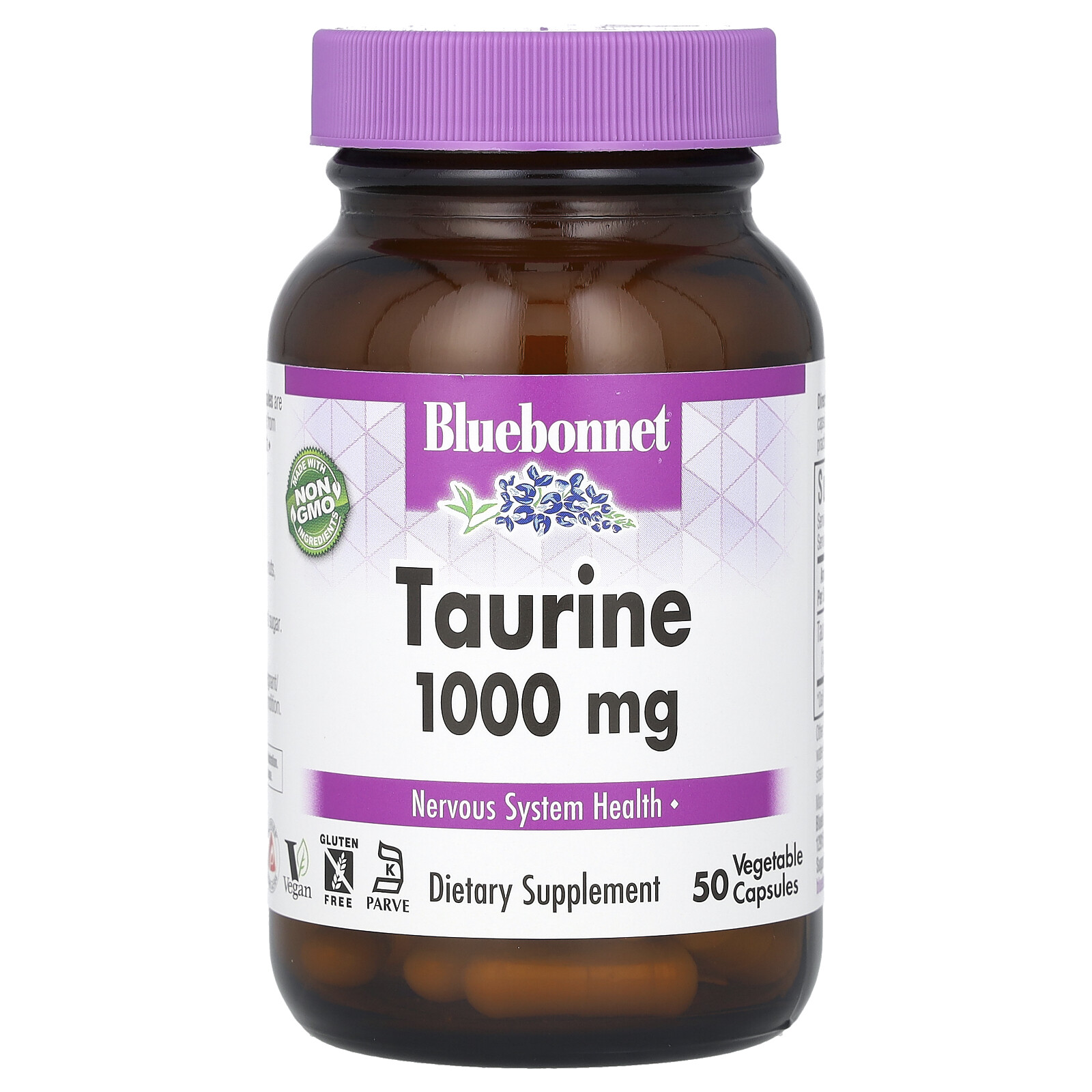 Bluebonnet Nutrition Taurine 1000 Mg 50 Vcaps by Bluebonnet Supplement ...