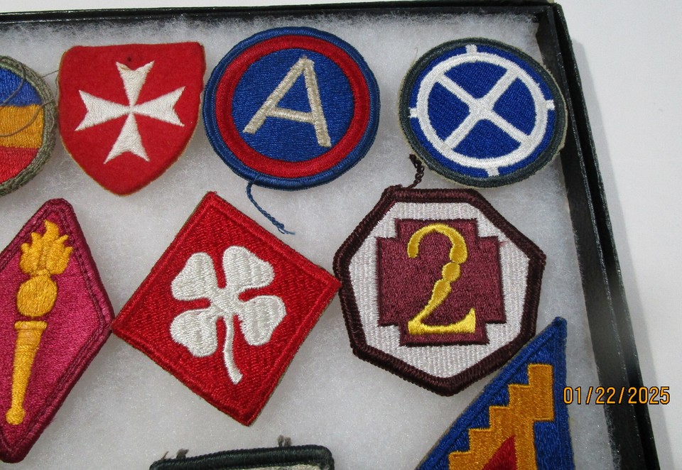 MILITARY ARMY PATCH COLLECTION WWII ERA VINTAGE PATCHES NOS 25 PCS ...