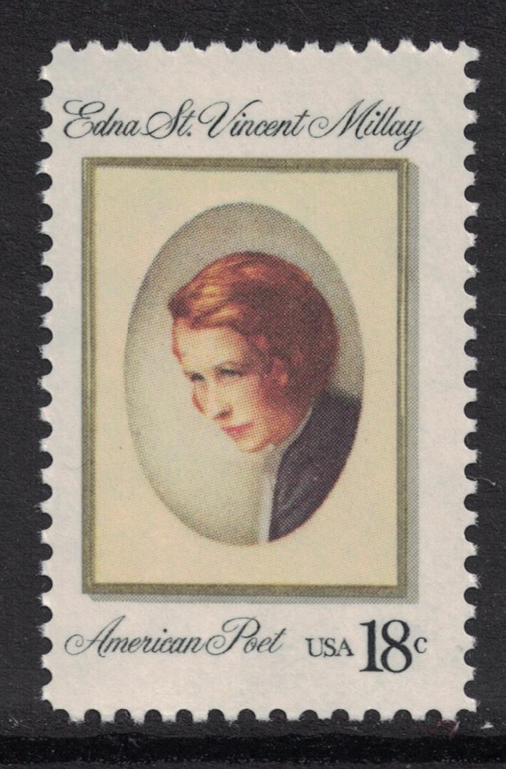 Scott 1926- Edna St. Vincent Millay, Poet- 18c 1981- MNH- unused mint ...