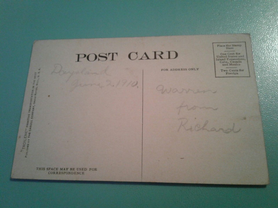 "TROILENE" PRIMITIVE TRANSPORTATION IN THE WEST - VINTGA GE OLDE CARD ...