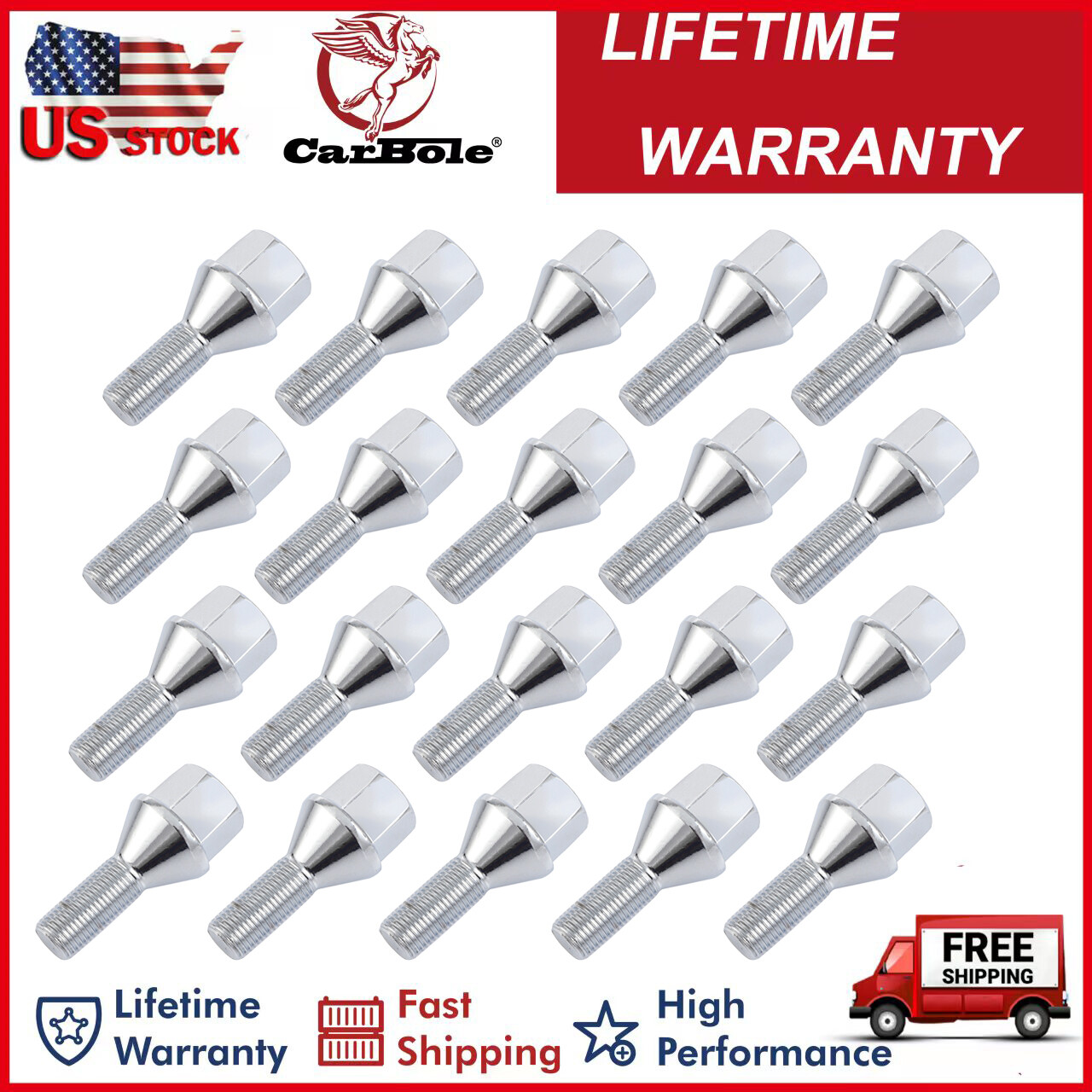 20Pc 6511051AA Wheel Lug Bolts for Jeep Cherokee Compass Chrysler 200 ...