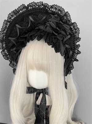 Victorian Women Multi Layer Half Bonnet Hat Gothic Lolita Gir's Bonnet ...