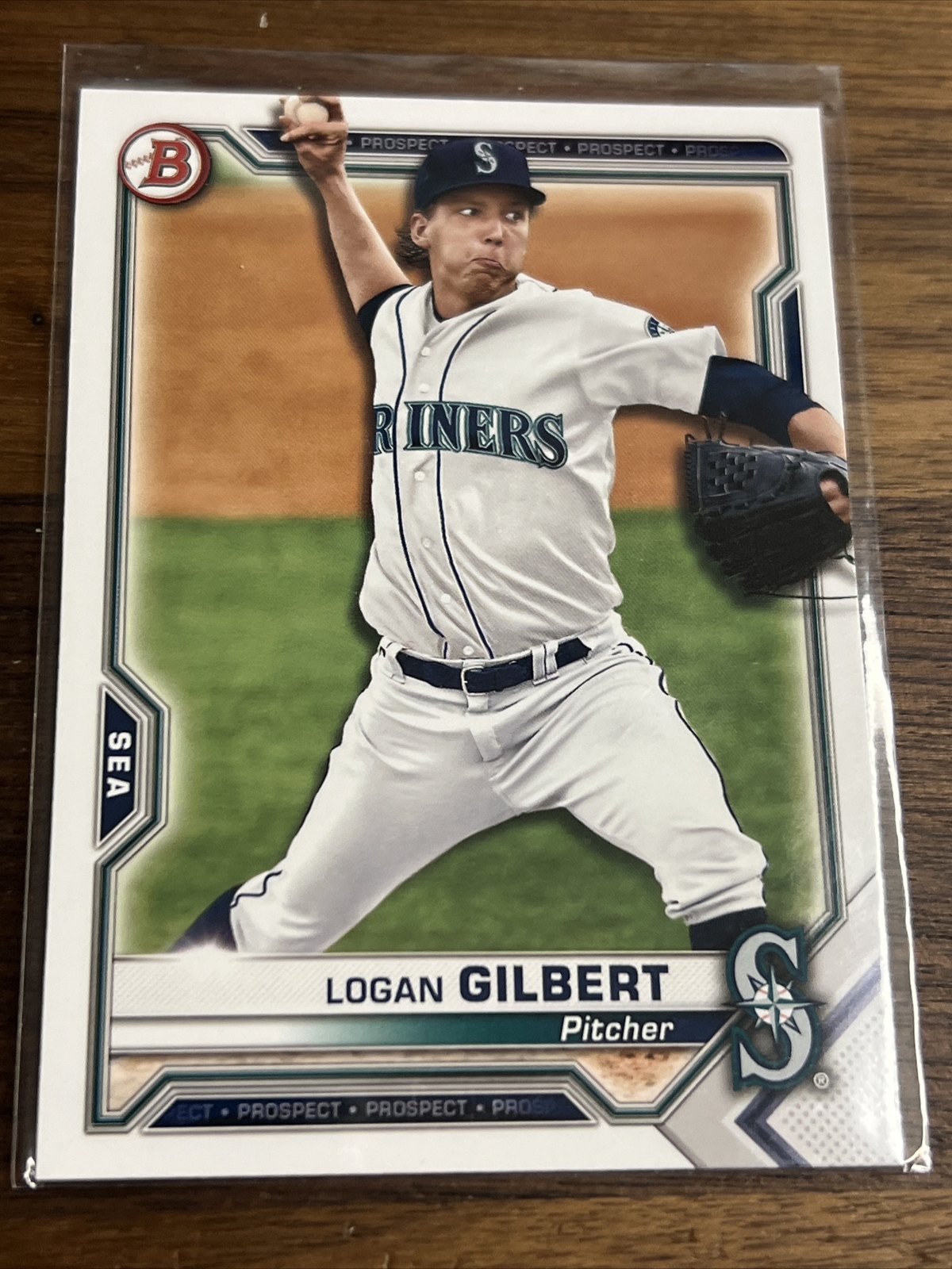 2021 Topps Bowman Prospects Camo Border Logan Gilbert #BP-58 Seattle ...