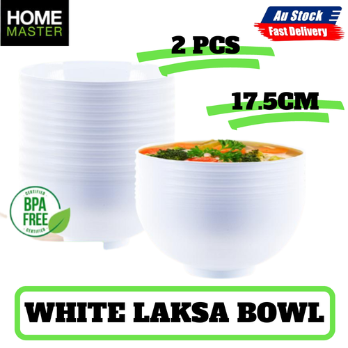 Home Master® Melamine 2X Laksa Bowls 17.5cm Durable Chip Scratch ...